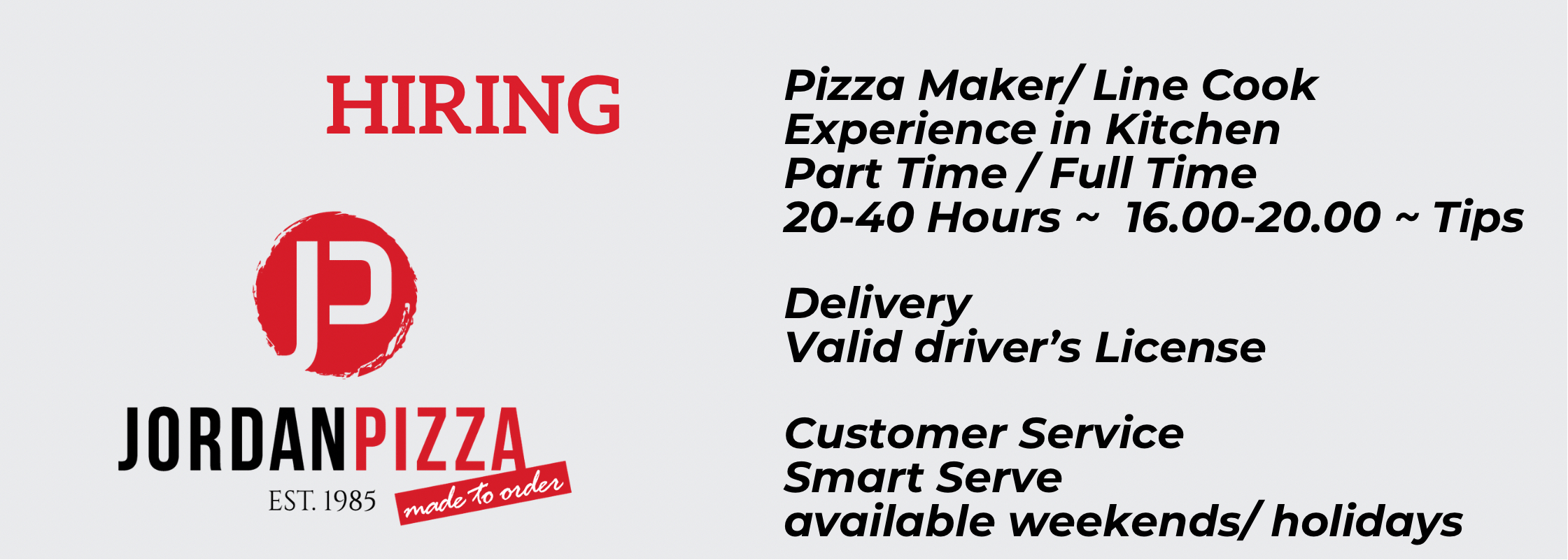 Jordan Pizza | Jordan Pizza is proud to offer the best!